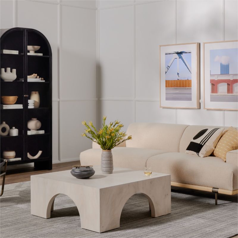 Amara White Wood Coffee Table | Crate & Barrel