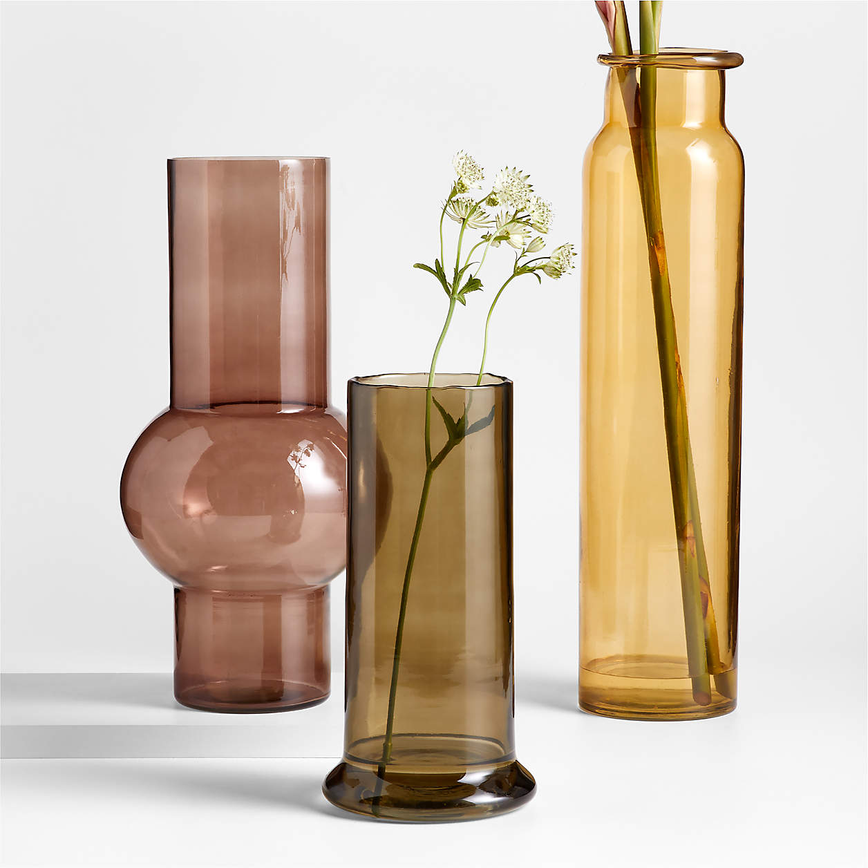 Cleone Colored Glass Vases | Crate & Barrel