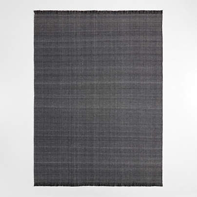 Niseko Performance Handwoven Dark Grey Area Rug 10'x14' | Crate & Barrel