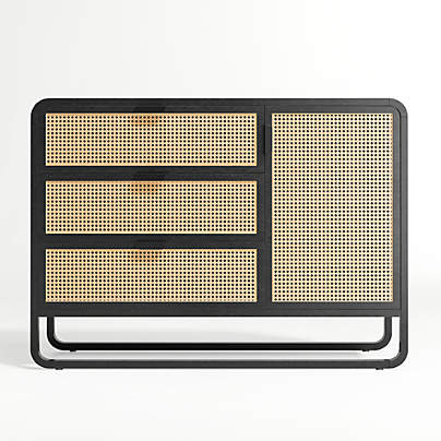 Anaise Cane Storage Bench + Reviews | Crate & Barrel