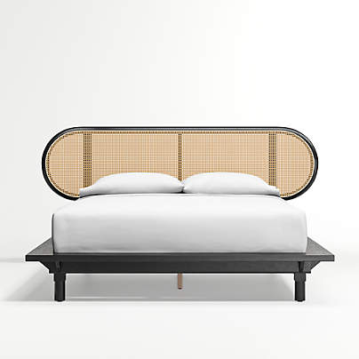 Libby King Cane Bed Frame | Crate & Barrel