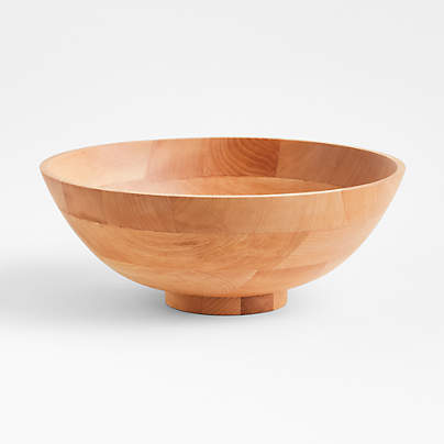Anders Extra-Large 18" Natural Wood Serving Bowl + Reviews | Crate & Barrel