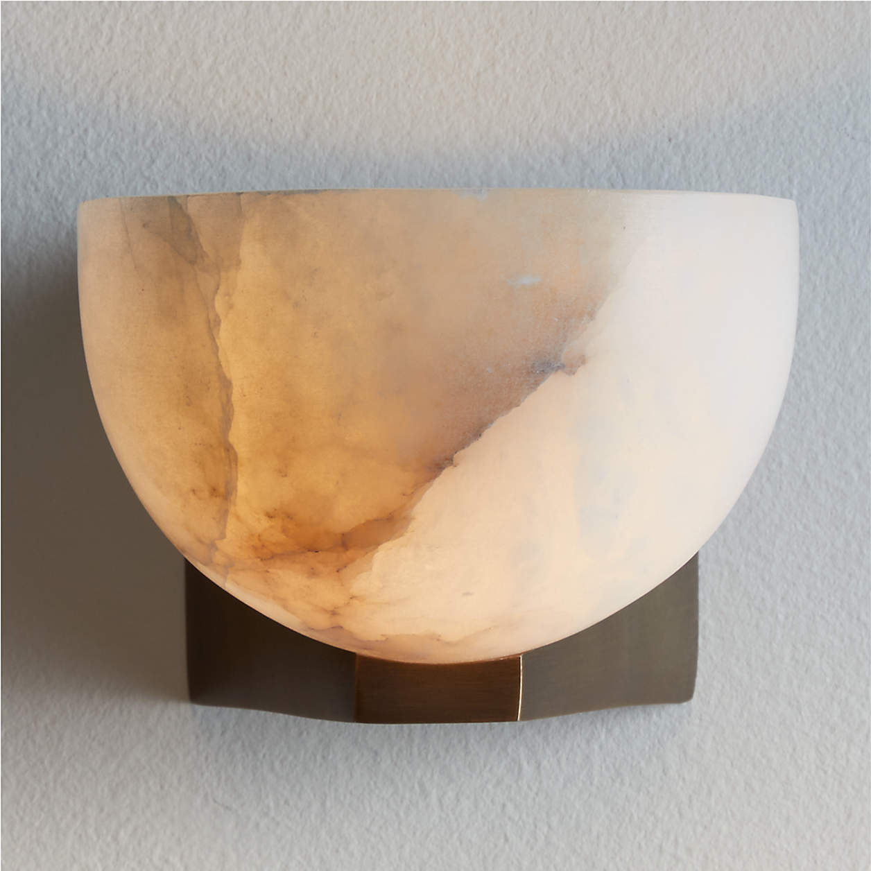 Ando Brass Alabaster Sconce Bathroom Vanity Light + Reviews | Crate ...