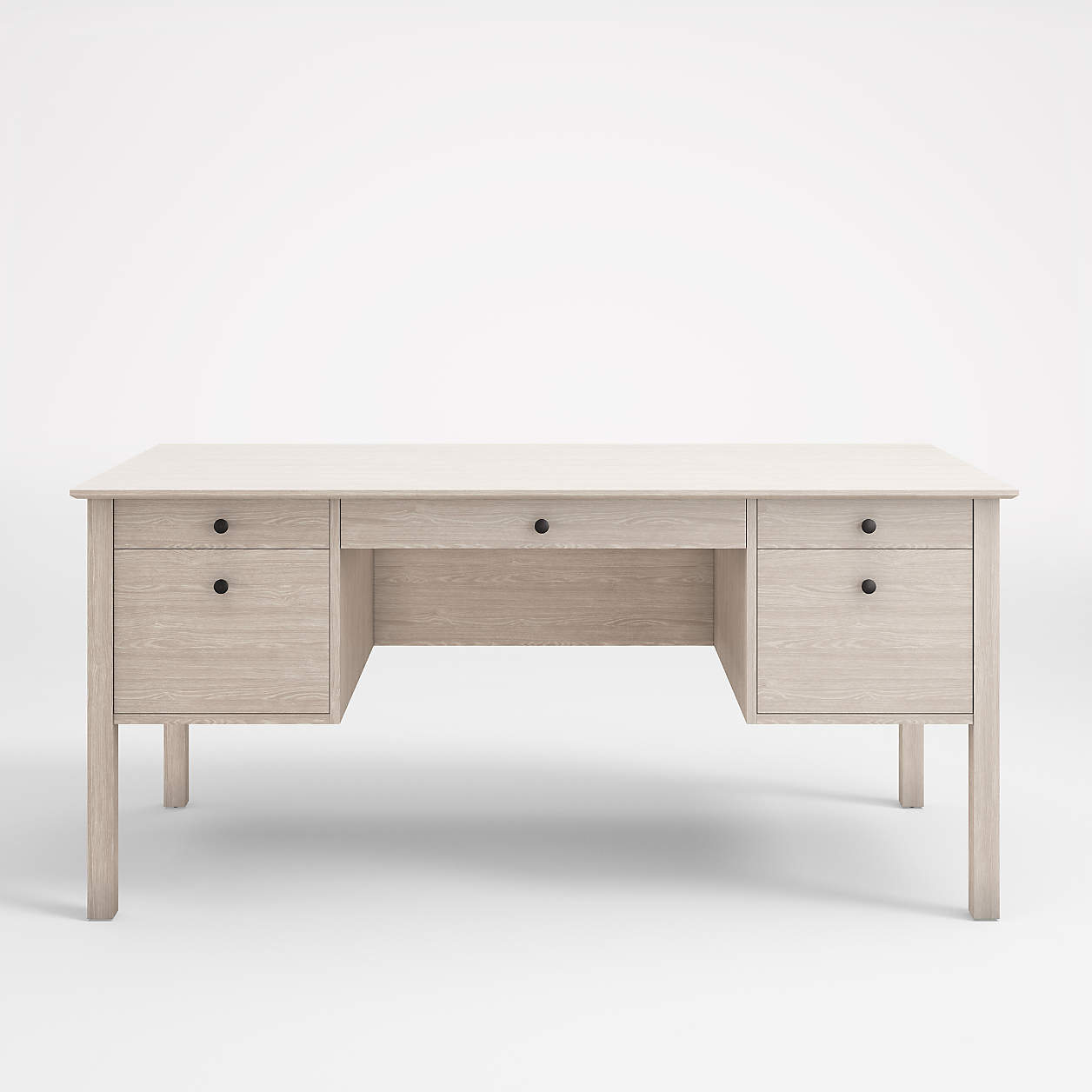 Ainsworth Pickled Oak Executive Desk + Reviews | Crate & Barrel
