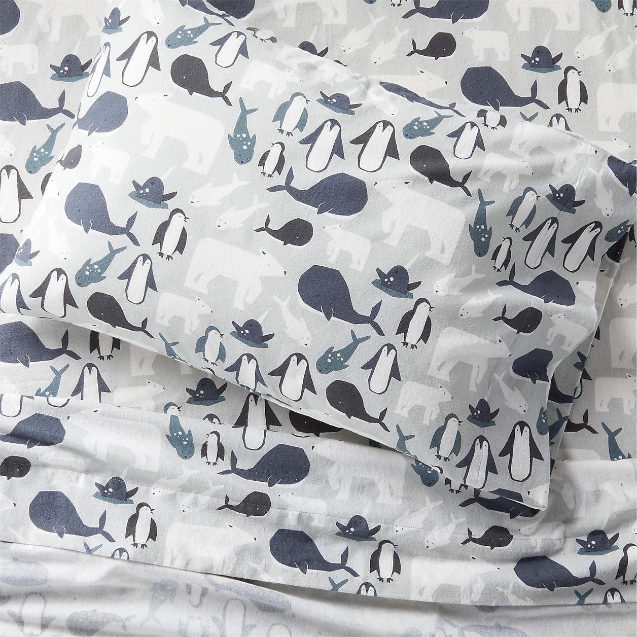 Arctic Kids Organic Flannel Twin Animal-Patterned Sheet Set | Crate & Kids