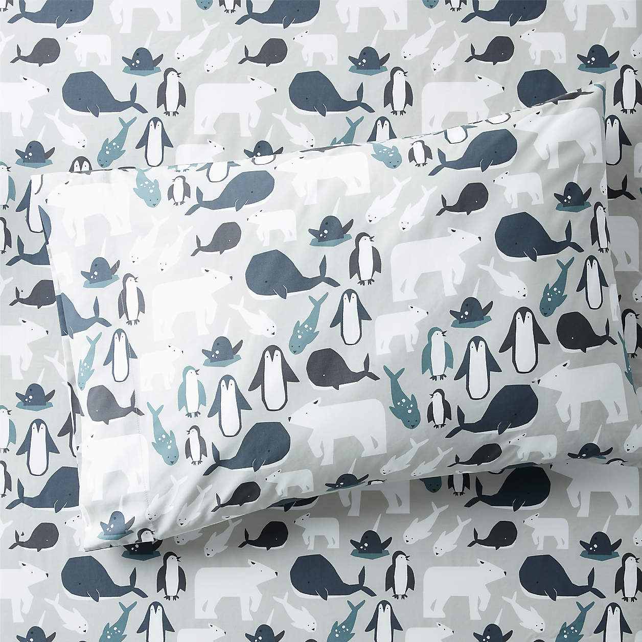 Arctic Animals Organic Cotton Percale Kids Sheet Set | Crate & Kids