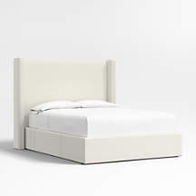 Arden 60" Ivory King Upholstered Headboard with Storage Bed Base ...