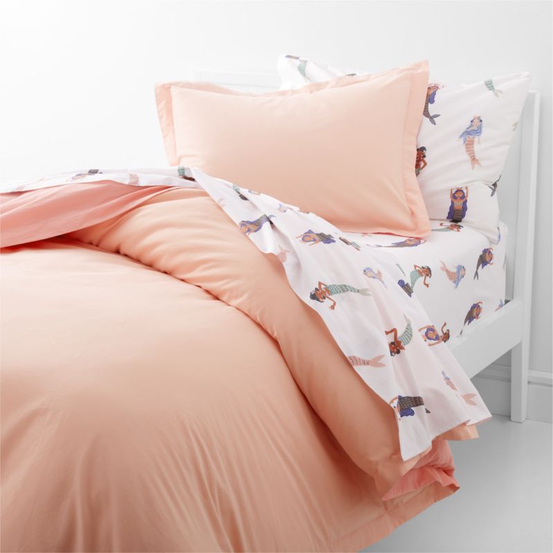 Modern Ari Organic Brushed Cotton Reversible Kids Pink Pillow Sham ...