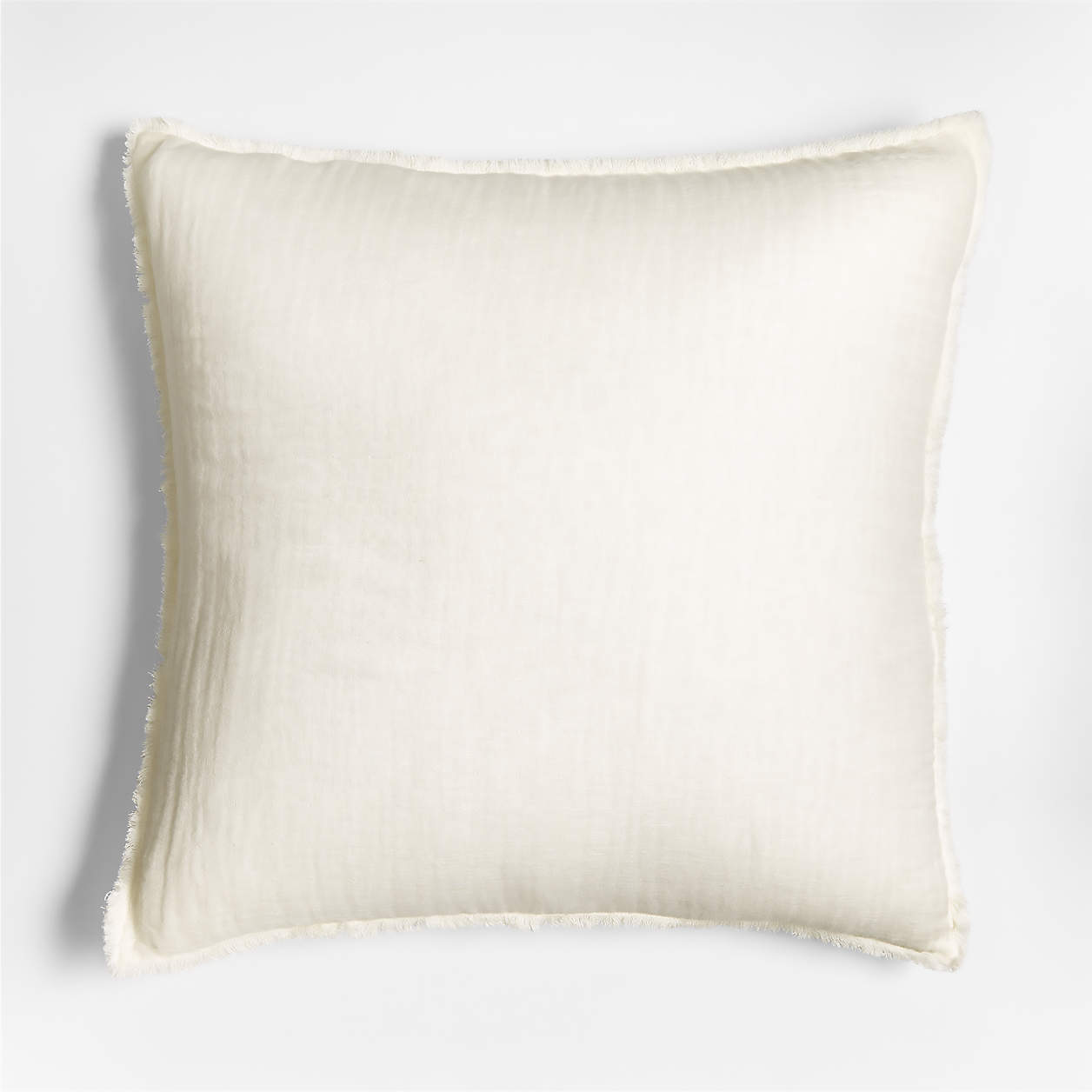 Arla 23" Eyelash Crisp White Pillow with Feather Insert | Crate & Barrel