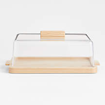 Arla Ash Wood Rectangle Serving Board with Acrylic Lid + Reviews ...