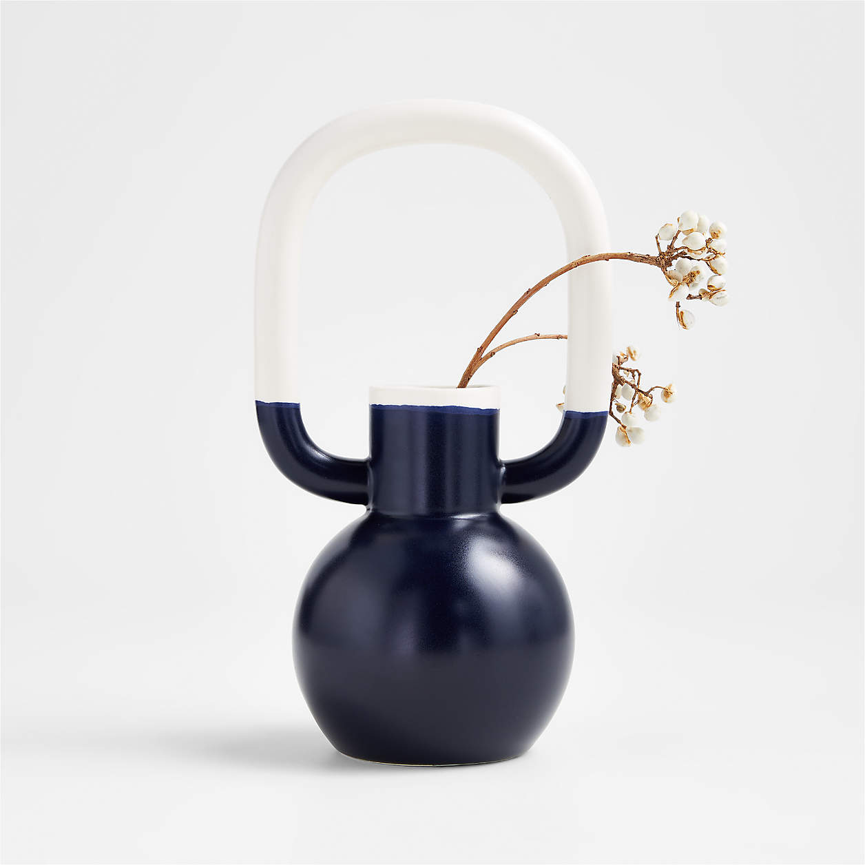 Arla Small Blue and White Vase + Reviews | Crate & Barrel