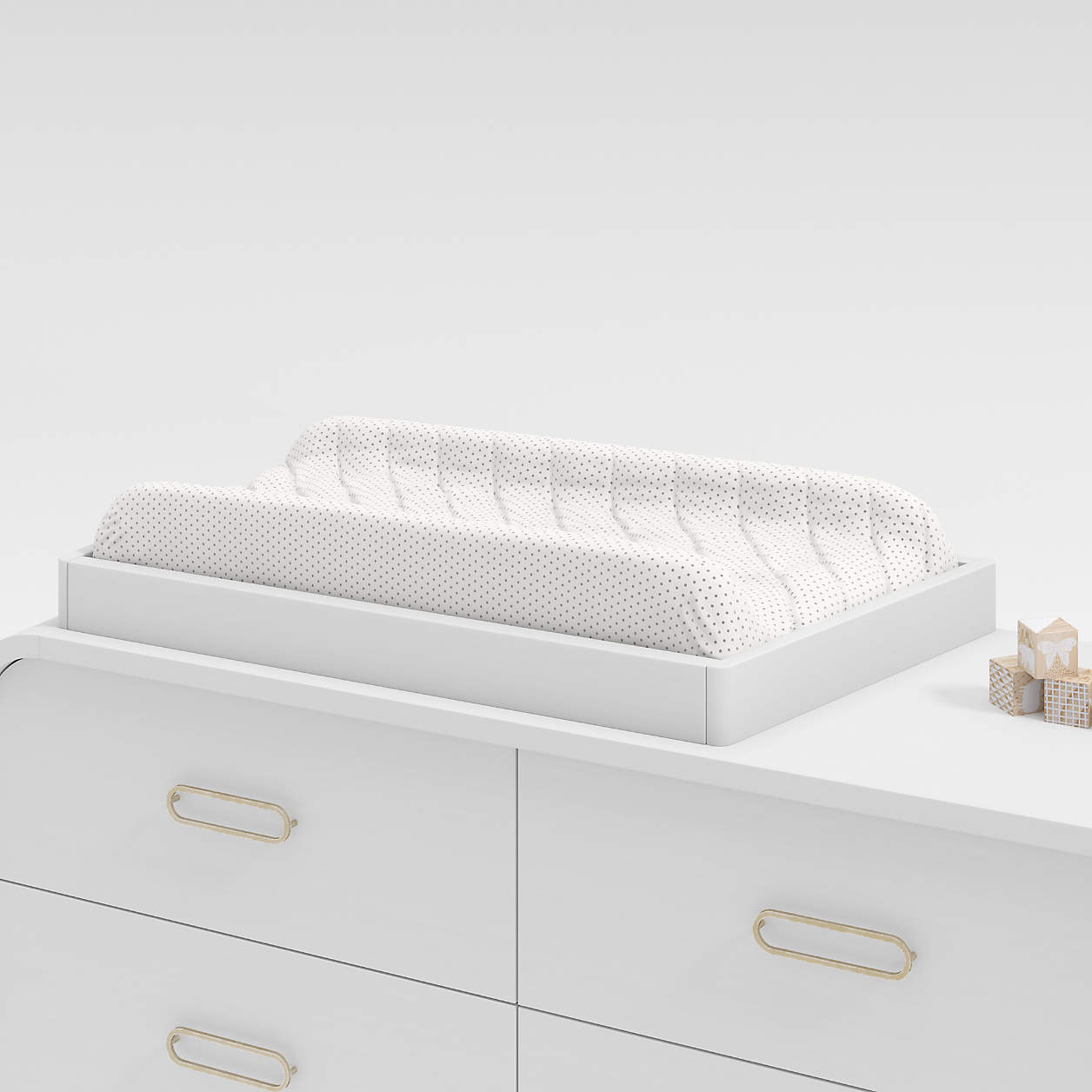 White Wood Baby Changing Table Topper for Dresser + Reviews | Crate & Kids