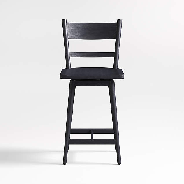 Carolina Burl Wood Swivel Counter Stool | Crate & Barrel Canada