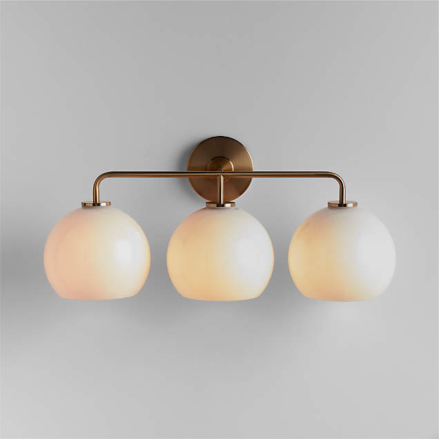 Arren Brass 4-Light Wall Sconce Light with Clear Glass Round Shade ...