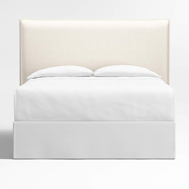 Arvada 54" Linen Ivory Upholstered Queen Headboard with Storage Bed ...