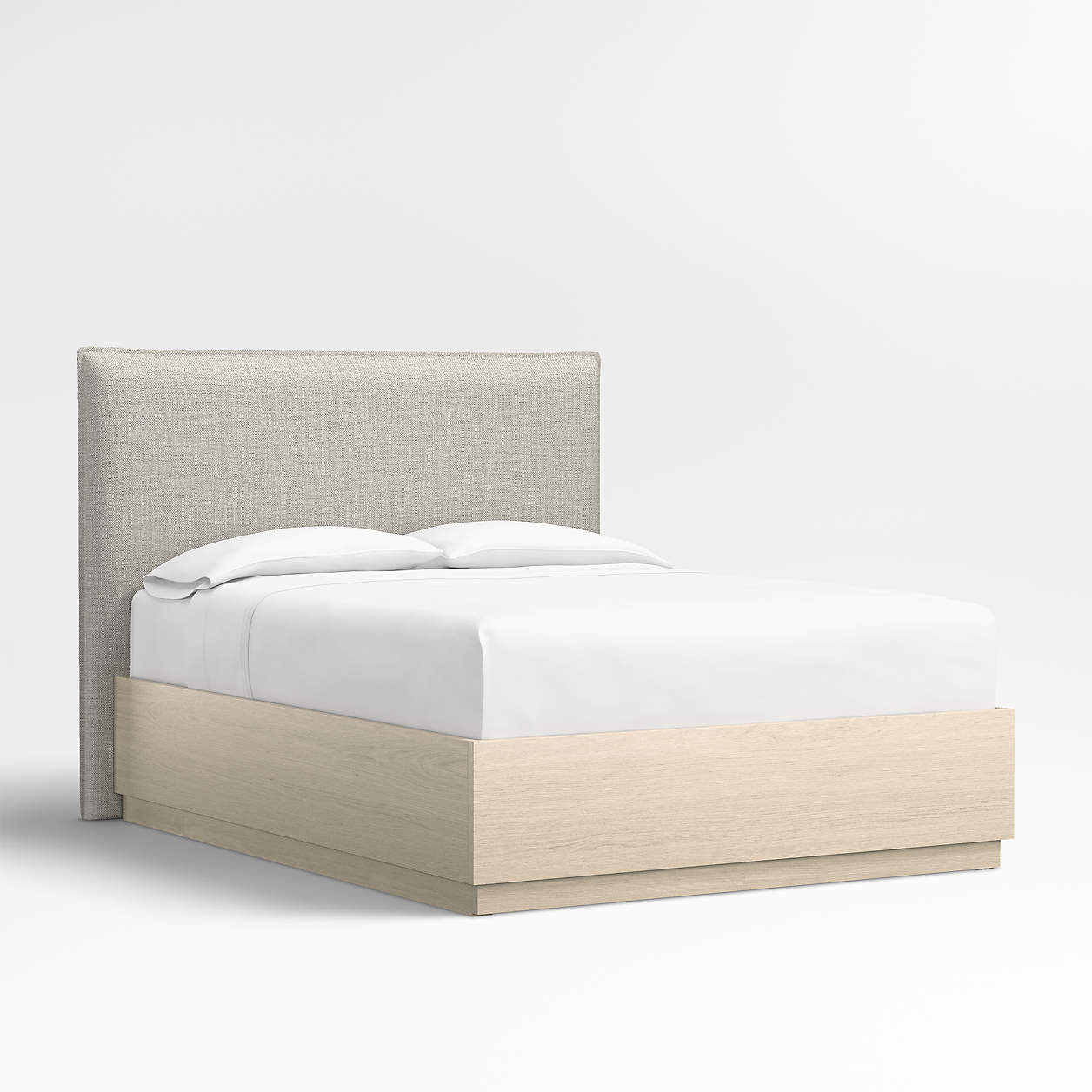 Arvada 54" Weave Mist Grey Upholstered Queen Headboard with Batten ...