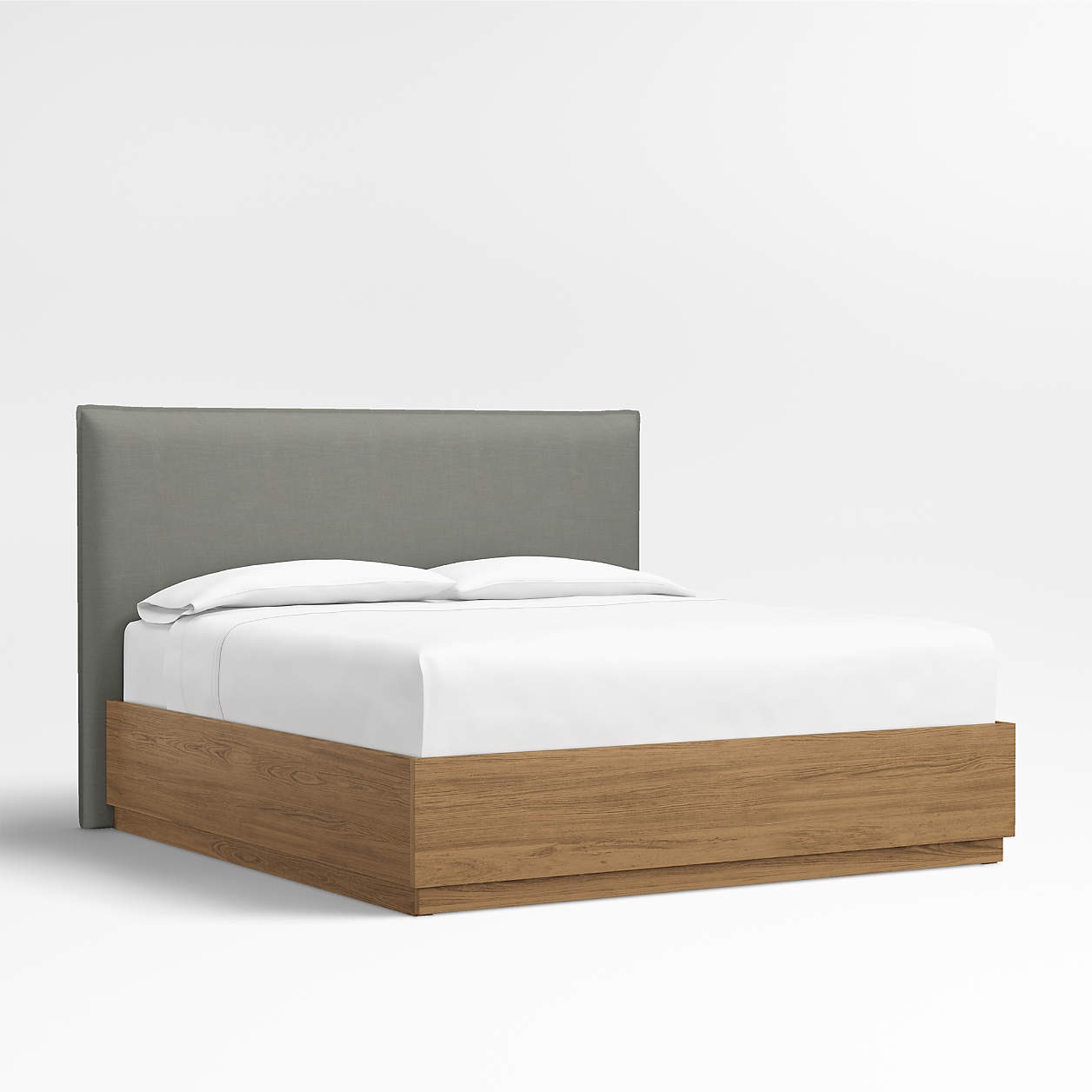 Arvada 54" Linen Graphite Grey Upholstered King Headboard with Batten ...