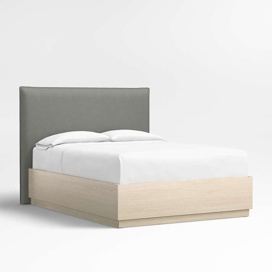 Arvada 54" Linen Graphite Grey Upholstered Queen Headboard with Batten ...