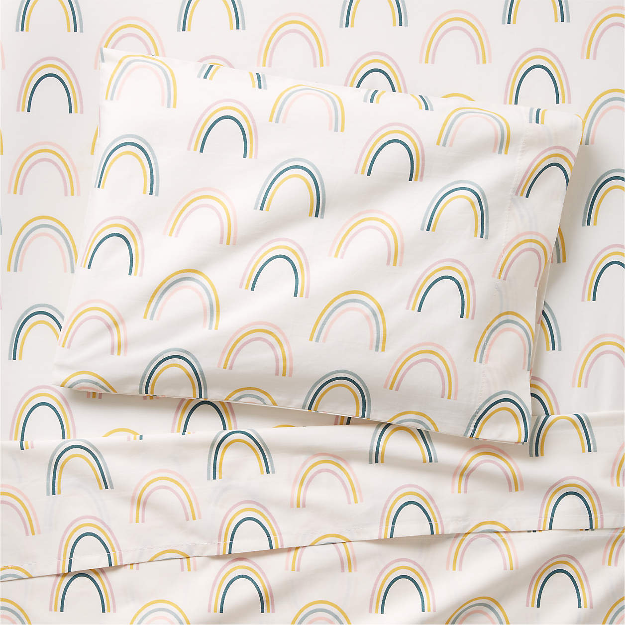 Asha Organic Cotton Rainbow Toddler Sheet Set | Crate & Kids
