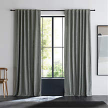 Ashbery Pebble Grey Window Curtain Panel 52"x96" + Reviews | Crate & Barrel