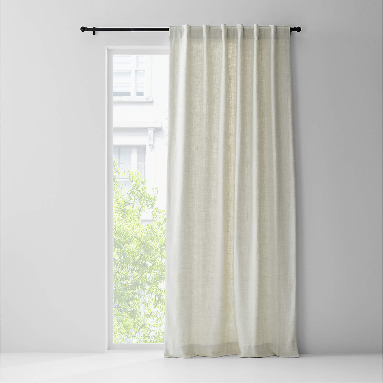 Ashbery Ivory Window Curtain Panel 52"x84" + Reviews | Crate & Barrel