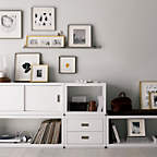 Aspect White Modular Bookcase with Wood Door + Reviews | Crate & Barrel
