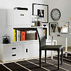 Aspect White Modular Bookcase with Wood Door + Reviews | Crate & Barrel