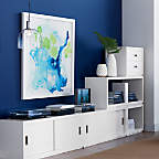 Aspect White Modular Bookcase with Wood Door + Reviews | Crate & Barrel