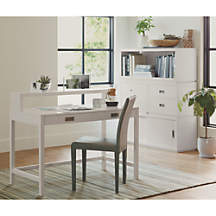 Aspect White Modular Bookcase with Wood Door + Reviews | Crate & Barrel