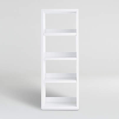 Aspect White Modular Bookcase with Wood Door + Reviews | Crate & Barrel