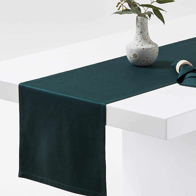 Marin 120" Luminous Red Textured Table Runner | Crate & Barrel