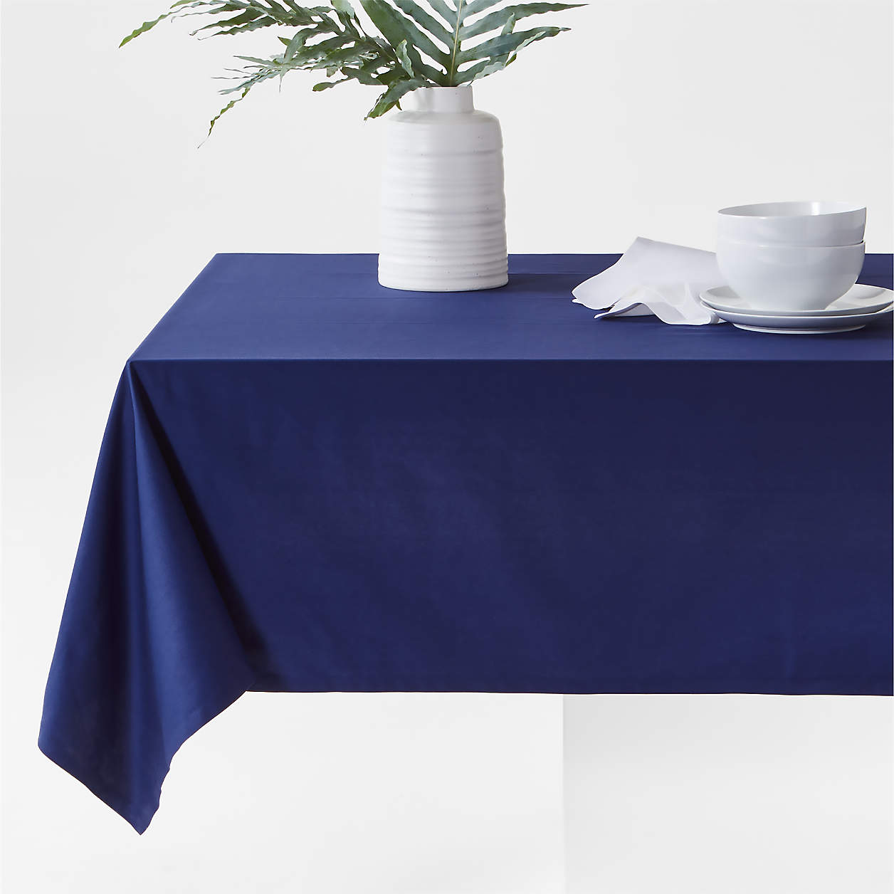 Aspen 60"x120" Deep Indigo Organic Cotton Tablecloth + Reviews | Crate ...