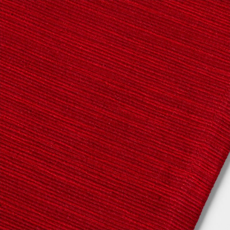 Aspen Red Cotton Christmas Table Runner 90" + Reviews | Crate & Barrel