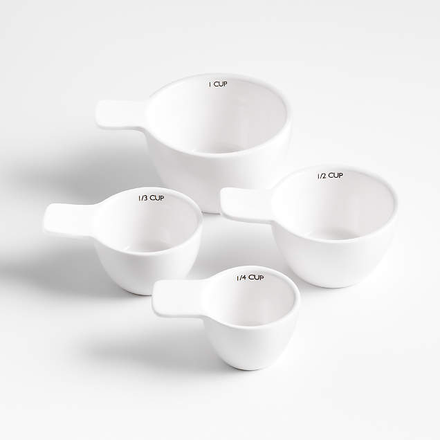 Hanno White Ceramic Measuring Cups + Reviews | Crate & Barrel