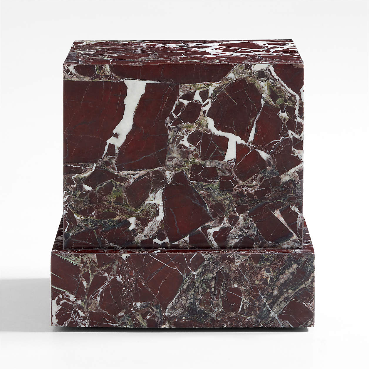 La Sienna Piccolo Dark Red Marble Plinth Side Table by Athena Calderone ...