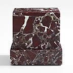 La Sienna Piccolo Dark Red Marble Plinth Side Table by Athena Calderone ...