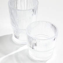 Atwell Stackable Textured Ribbed Highball Glass + Reviews | Crate & Barrel