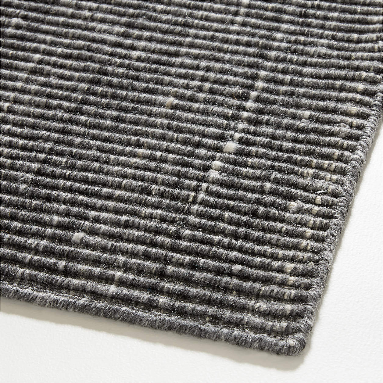 Austin Handwoven Carbon Grey Rug Swatch 12"x18" | Crate & Barrel