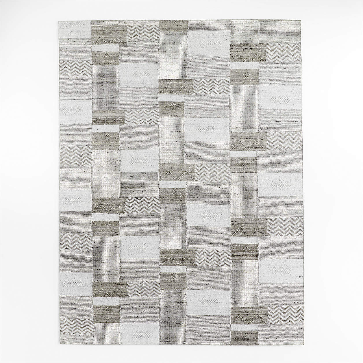 Avignon Wool Flatweave Taupe Area Rug 6'x9' | Crate & Barrel