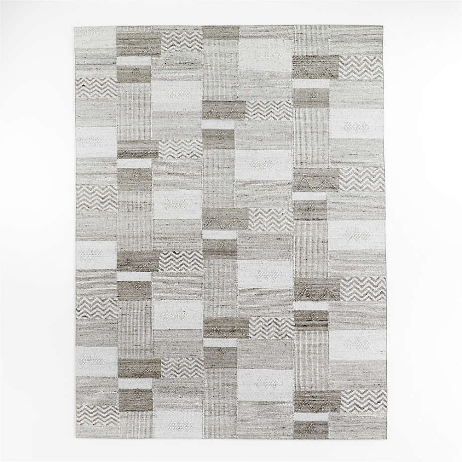 Avignon Wool Flatweave Taupe Area Rug 9'x12' | Crate & Barrel Canada