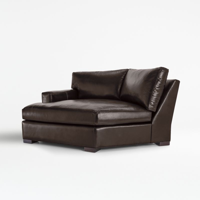 Axis Leather Left Arm Angled Chaise Lounge | Crate and Barrel
