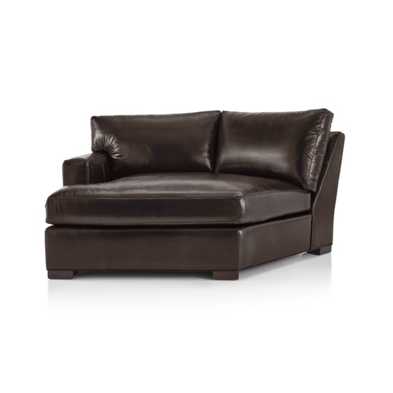 Axis Leather Left Arm Angled Chaise Lounge | Crate and Barrel