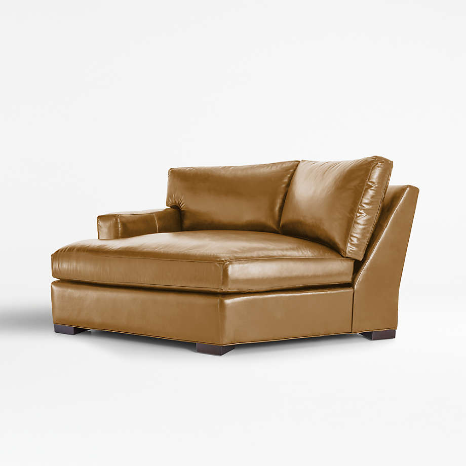 Axis Leather Left Arm Angled Chaise Lounge | Crate & Barrel Canada