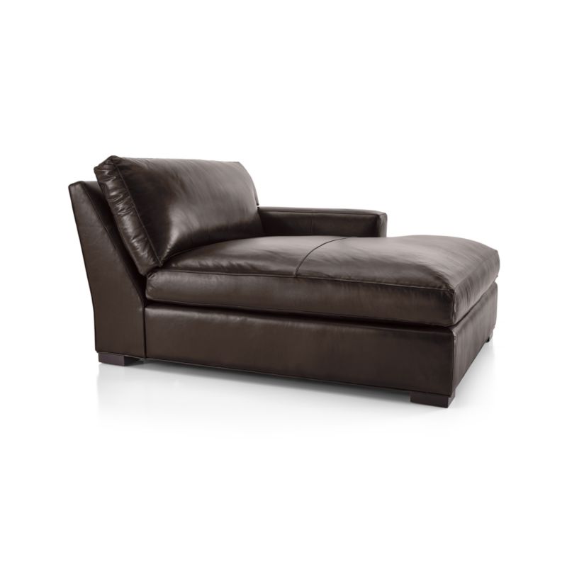 Axis Leather Right-Arm Extra Wide Chaise Lounge | Crate & Barrel