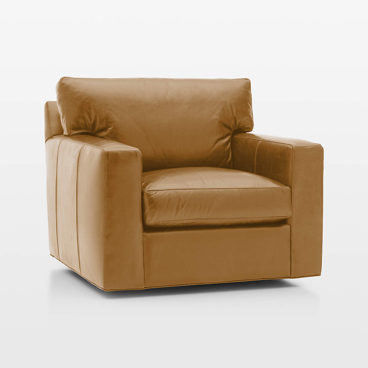 Axis Leather Swivel Chair + Reviews | Crate & Barrel