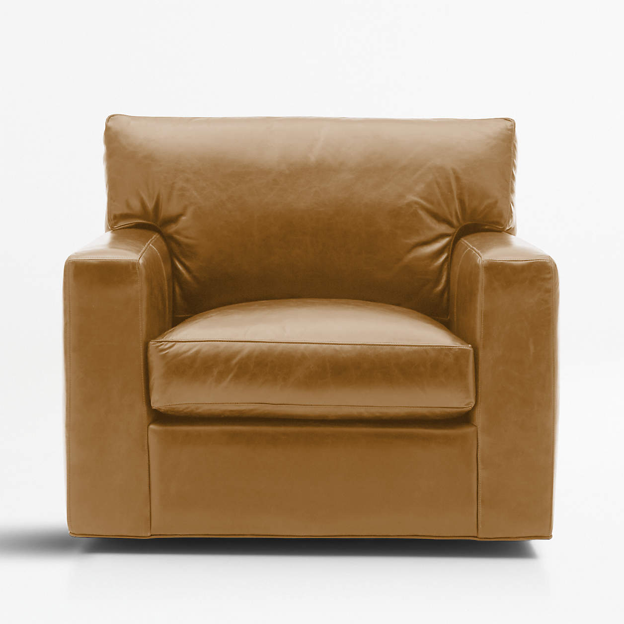 Axis Leather Swivel Chair | Crate & Barrel