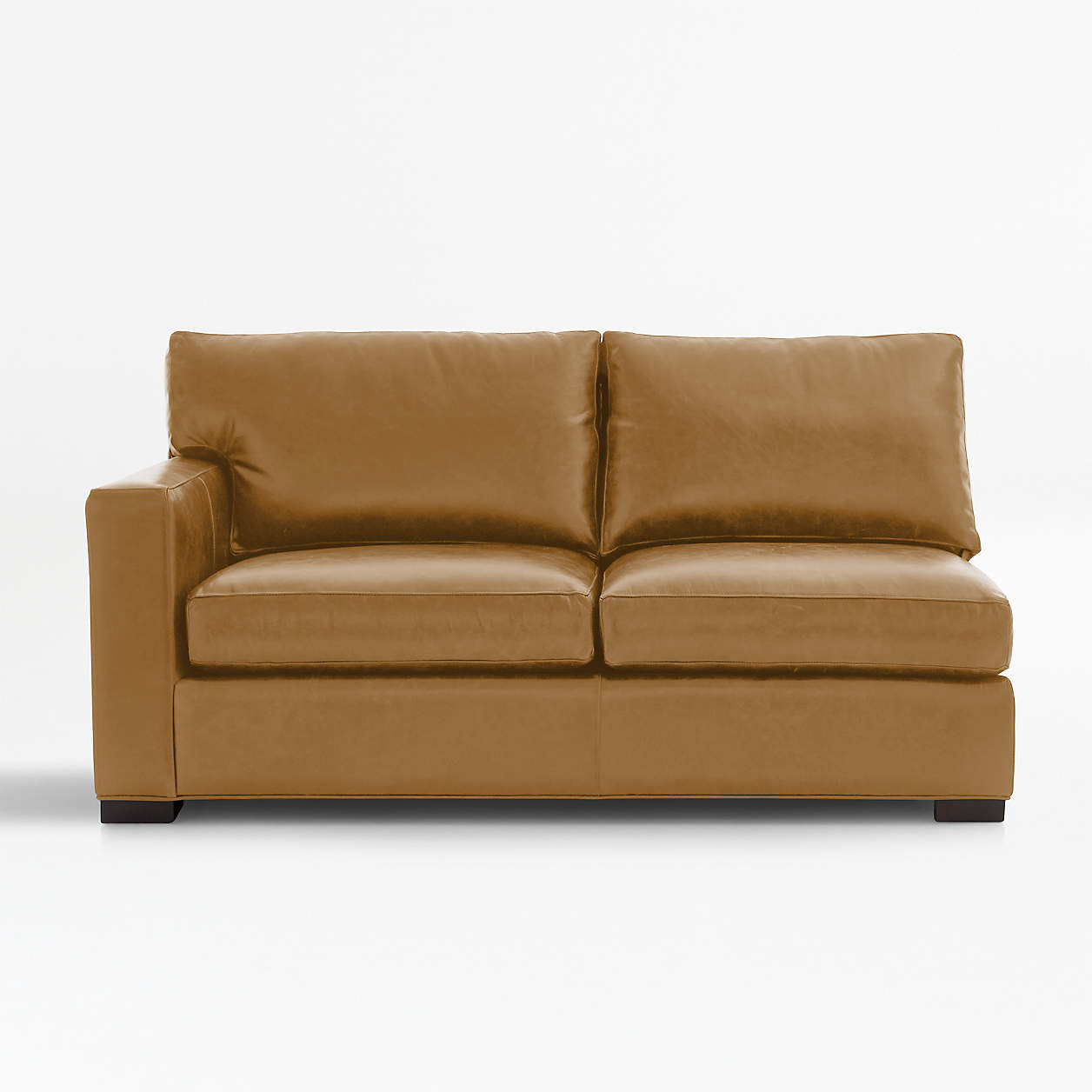 Axis Leather Left Arm Apartment Sofa + Reviews | Crate & Barrel