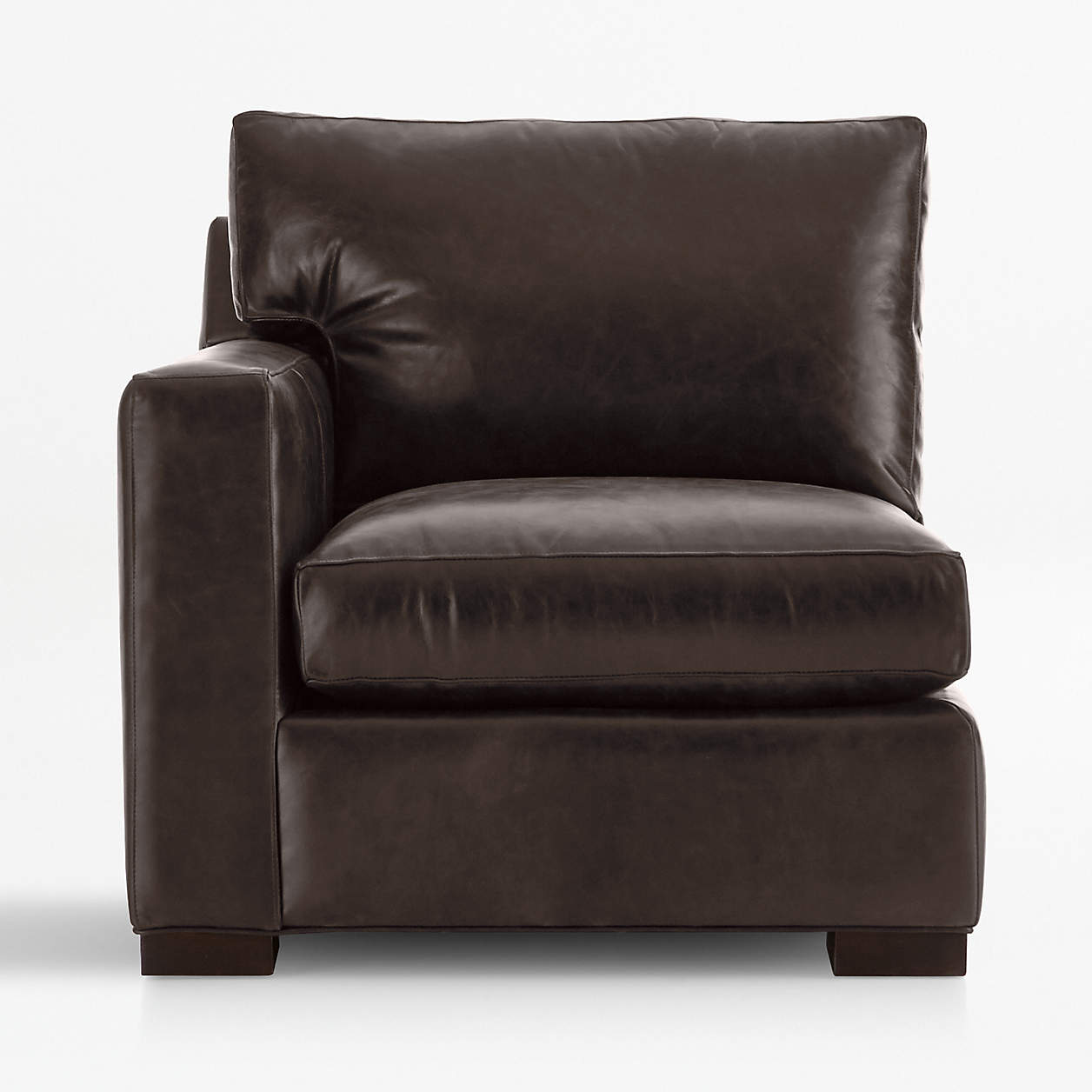 Axis Leather Left Arm Sectional Chair + Reviews | Crate and Barrel