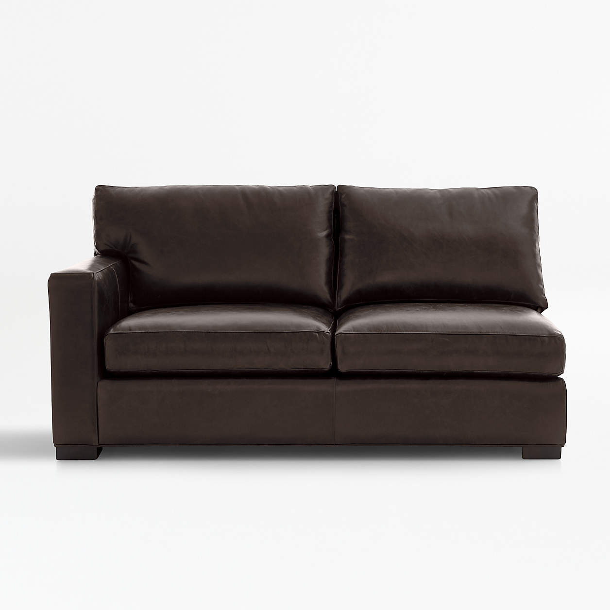 Axis Leather Left Arm Apartment Sofa + Reviews | Crate & Barrel