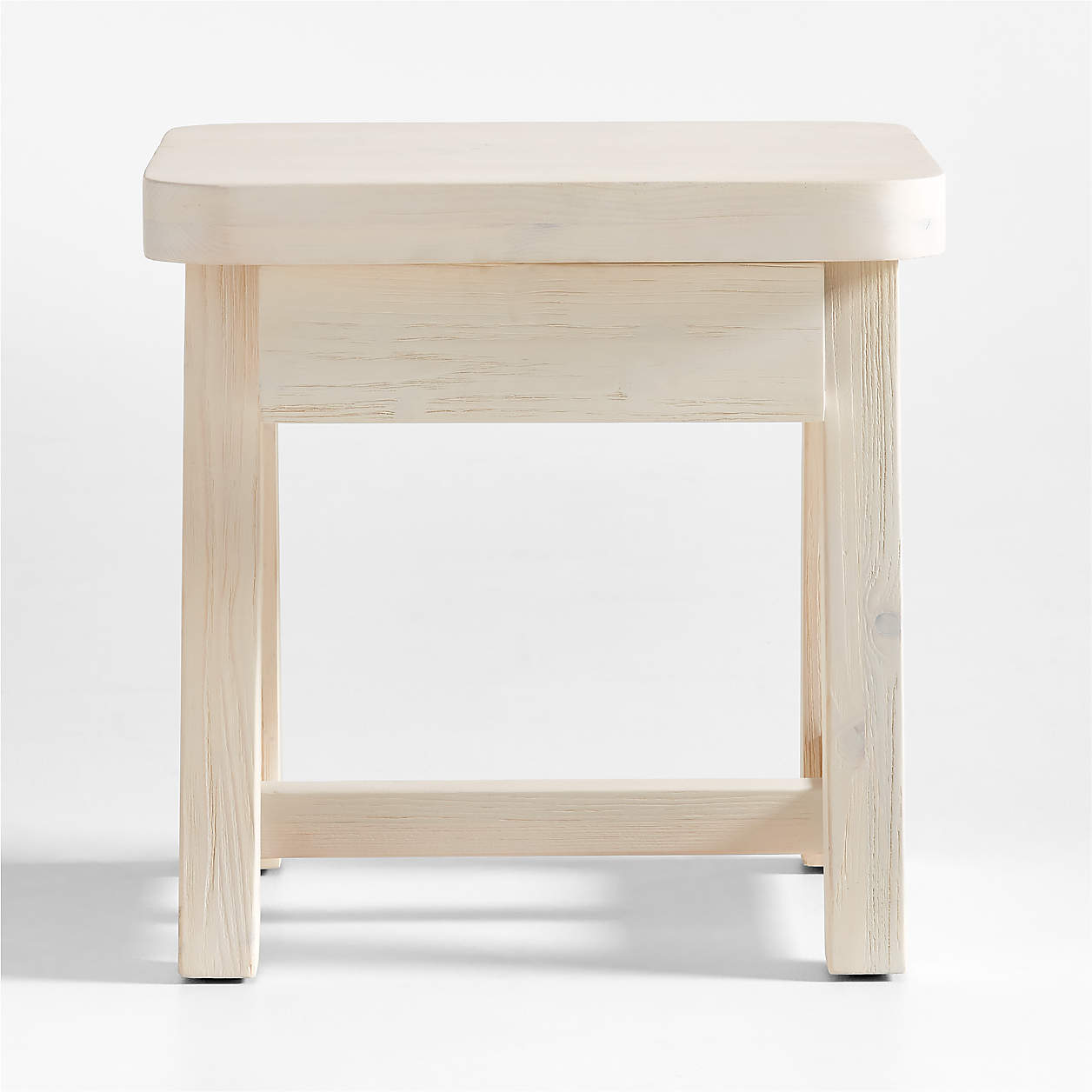 Aya Whitewash Pine Wood Square End Table with Storage by Leanne Ford ...